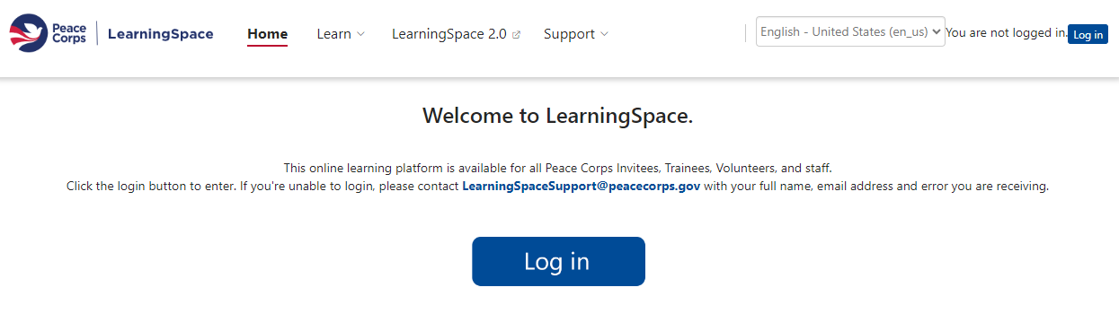 LearningSpace: Staff Log in Help